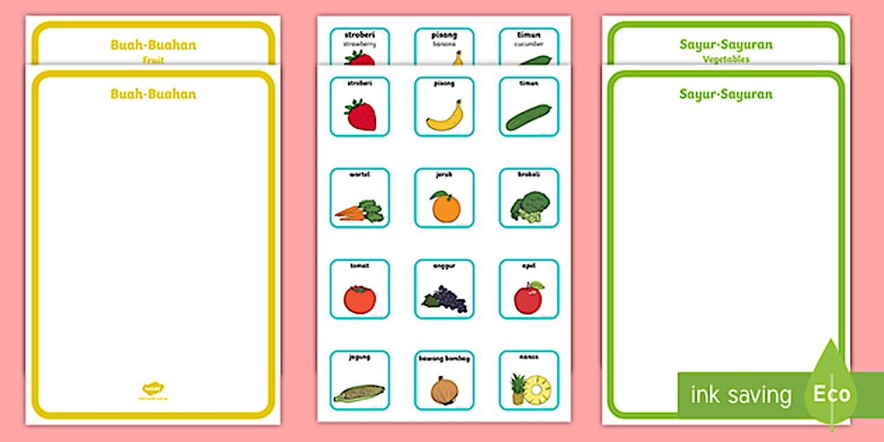 TAS Fruit or Vegetable Sorting Activity Indonesian - Twinkl