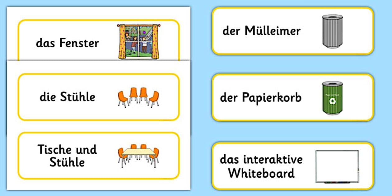 Classroom Furniture Labels German (teacher made) - Twinkl