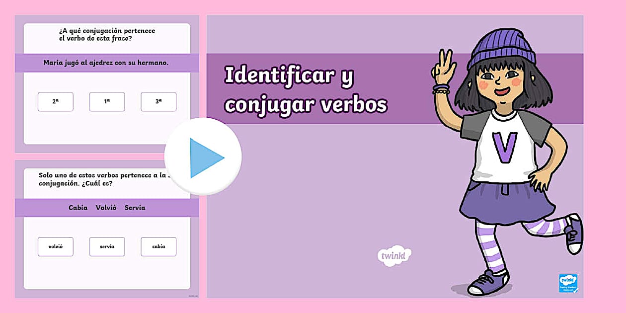 Juego interactivo: Identificar y conjugar verbos - Twinkl