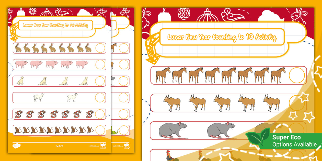 Lunar New Year Counting to 10 Activity (teacher made)