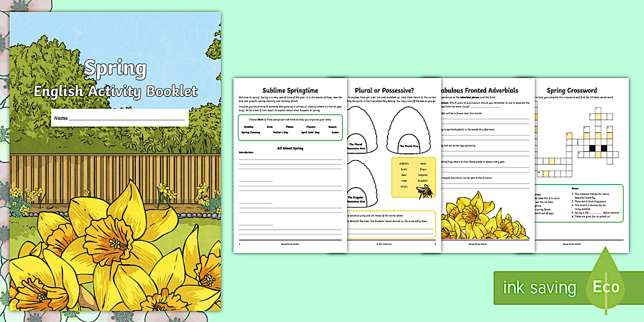 Spring English Activity Booklet Year 4 (teacher made)