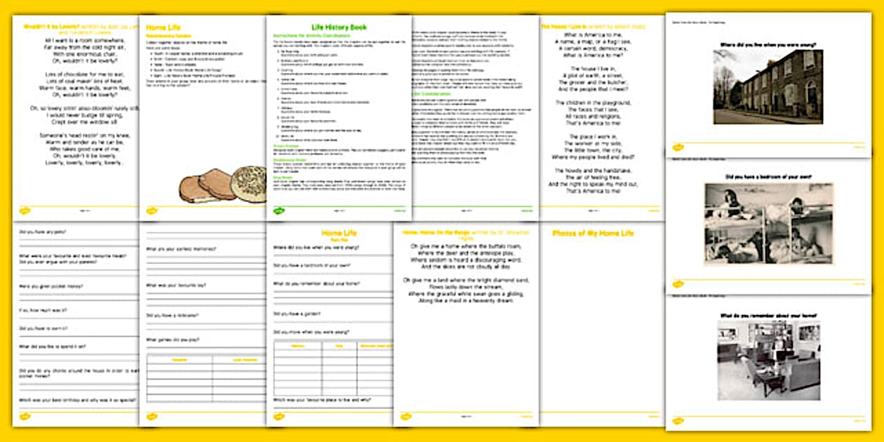 Home Life History Book Chapter Pack