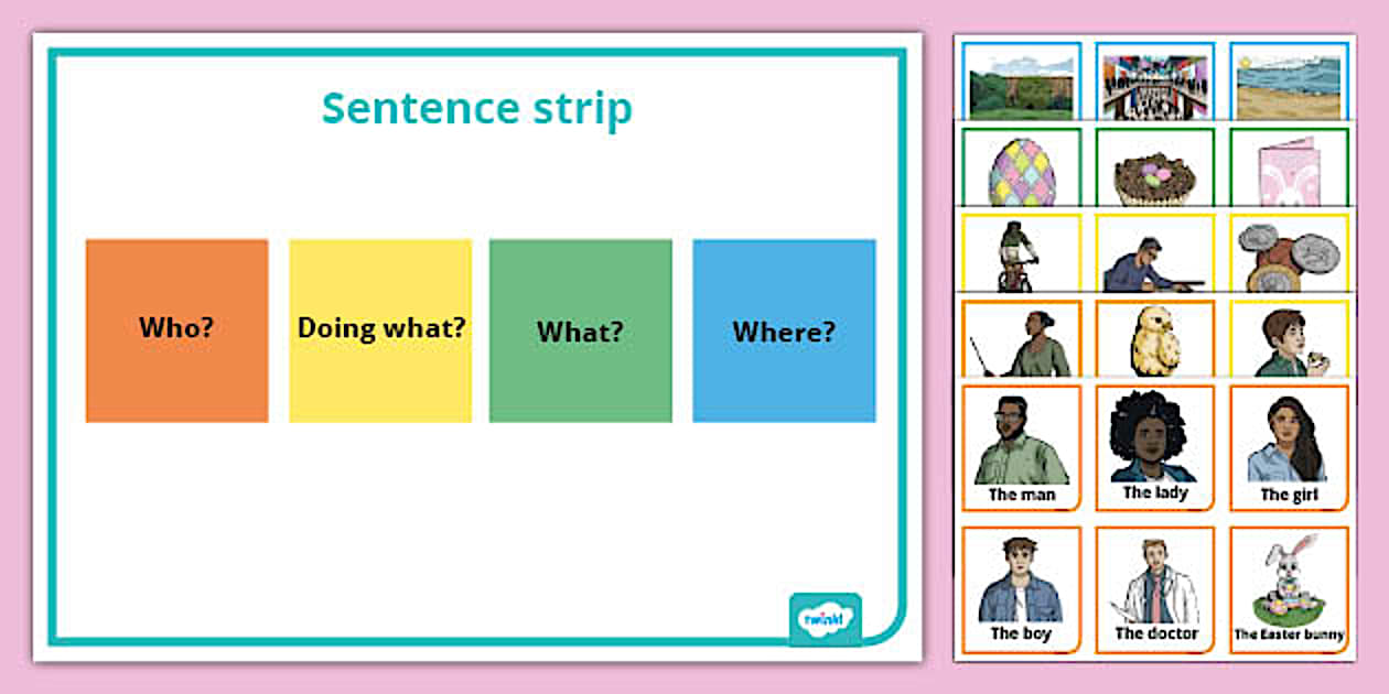 Older Learners: Easter Colourful Semantics Silly Sentences.