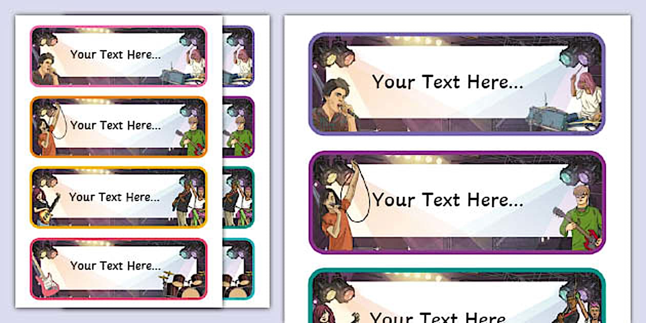 Rock Star Name Labels - Classroom Organisation - Twinkl