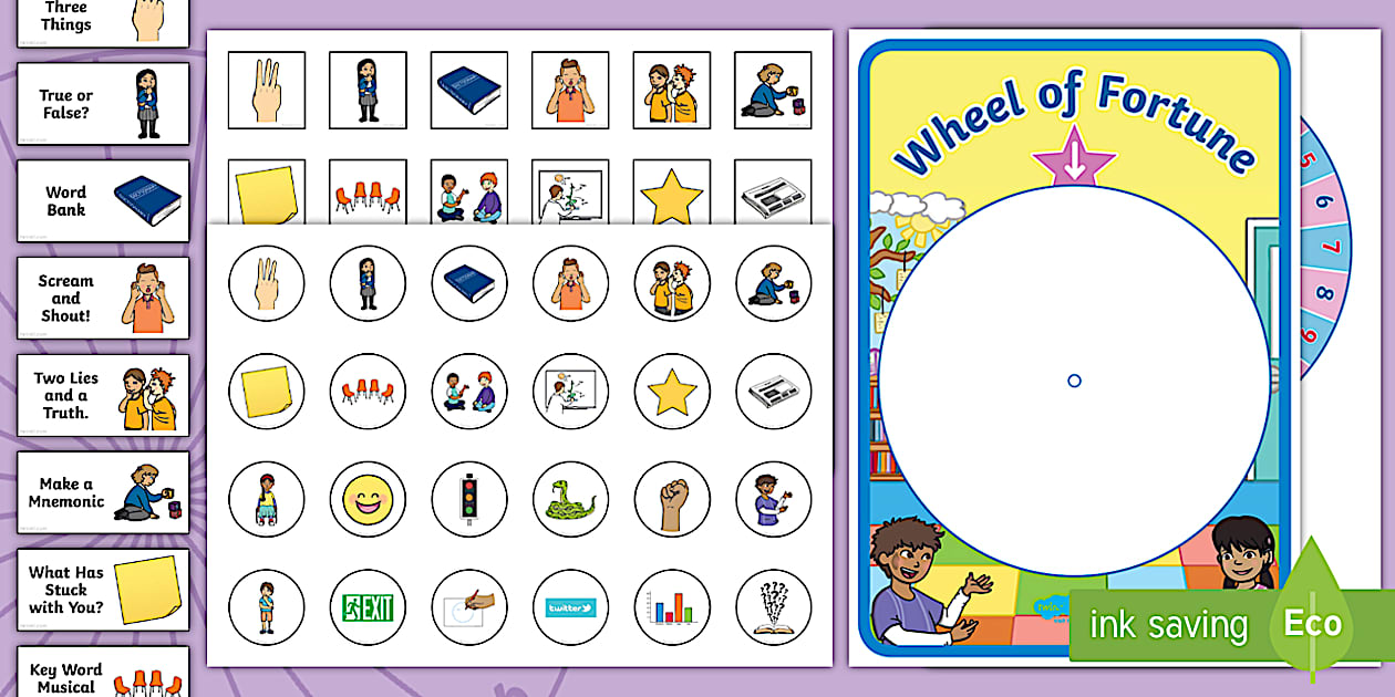 Plenary Ideas Wheel of Fortune Spinning Wheel Activity Pack