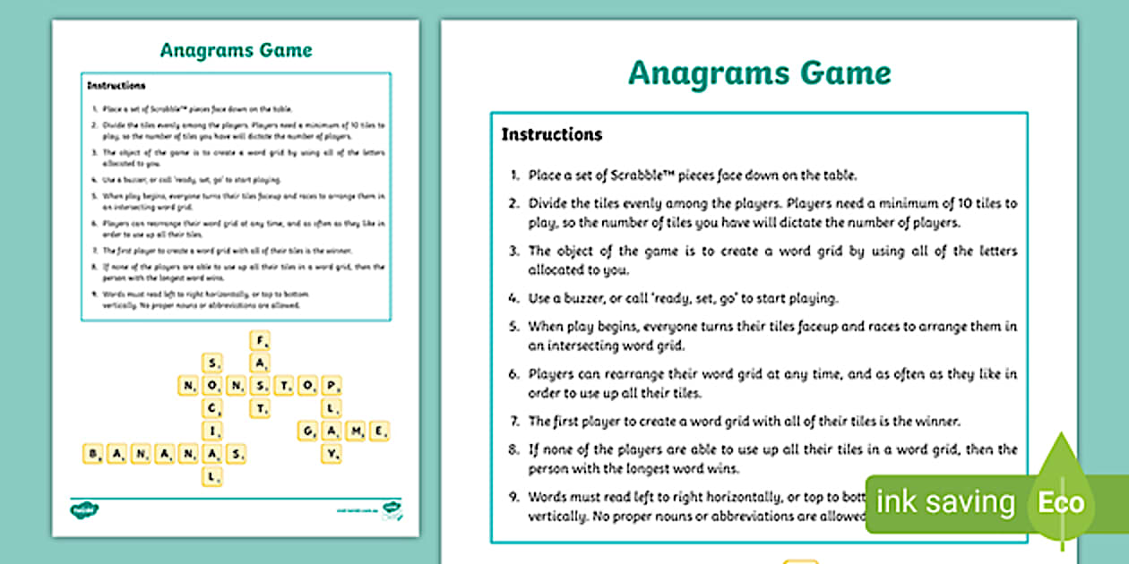Anagrams Game (Teacher-Made) - Twinkl