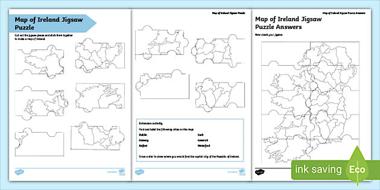 Jigsaw Map of Ireland (Difficult)