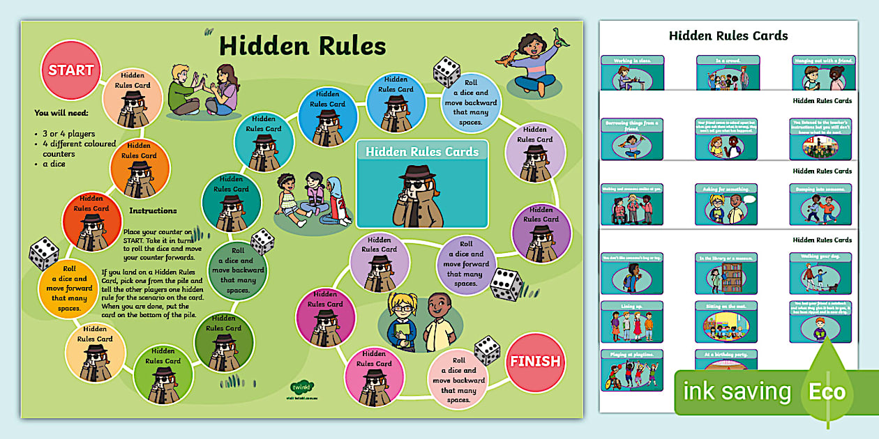 Hidden Rules Board Game (l'enseignant a fait) - Twinkl