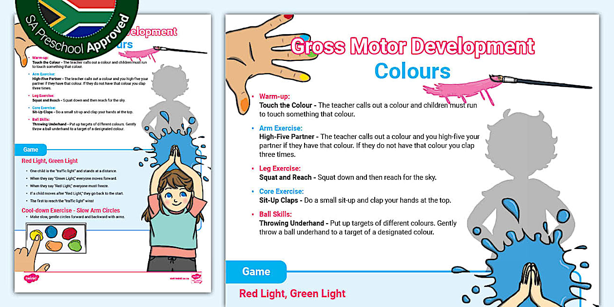 Preschool Gross Motor Development Lesson Plan - Colours
