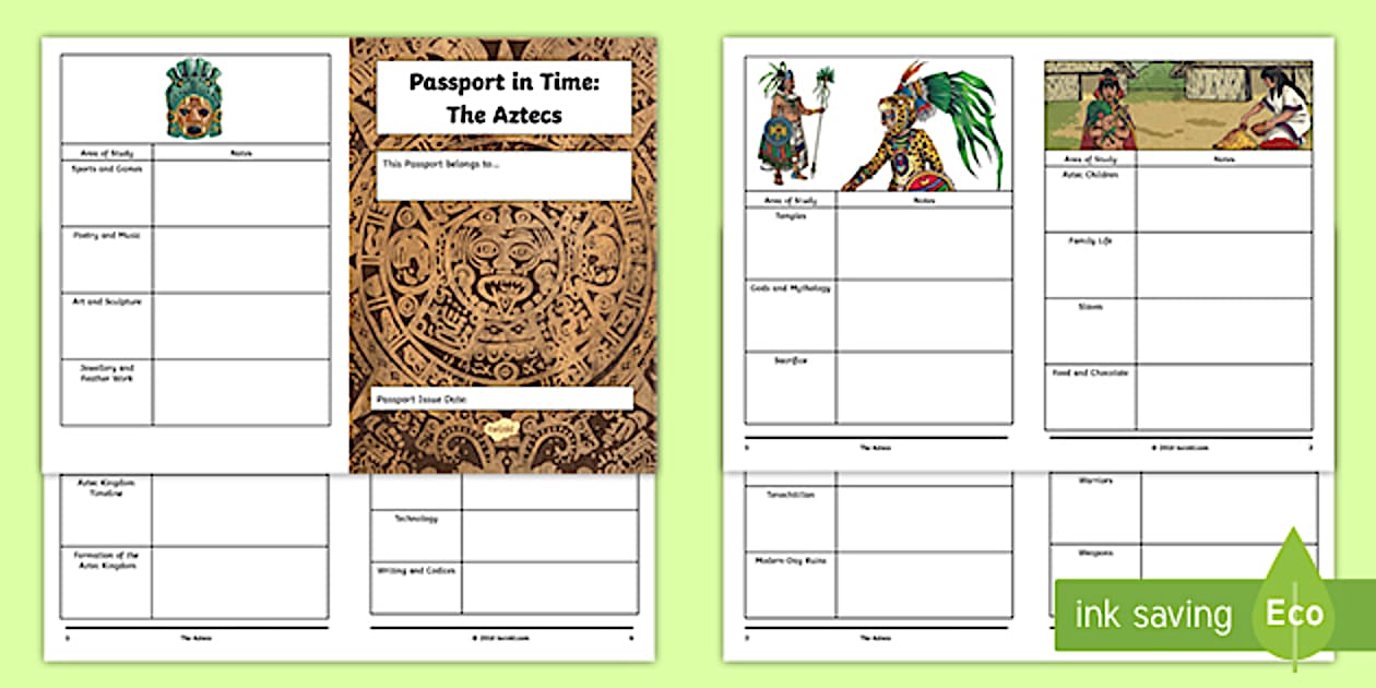 Learning Passport: Aztec Culture Checklist - History Resources