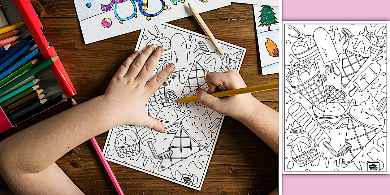 Ice Cream Mindfulness Colouring Sheet | Twinkl Party