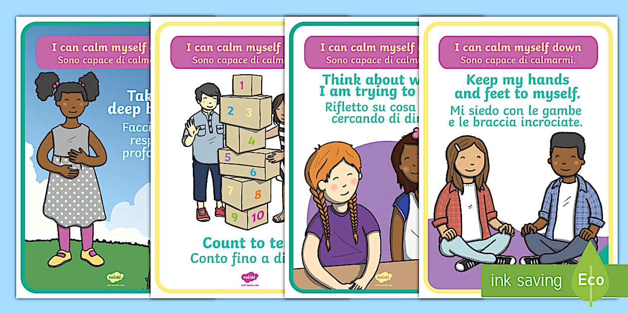 'I Can Calm Myself Down' Display Posters English/Italian - I Can Calm ...