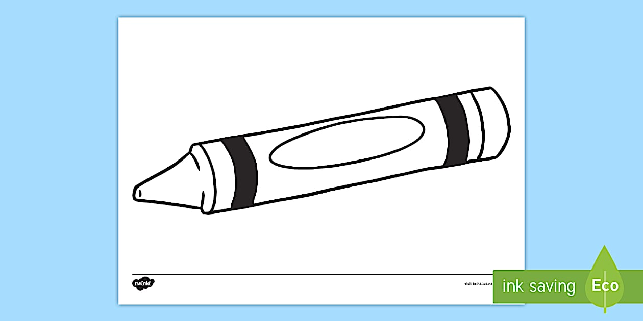 Crayon Template Colouring Page (teacher made) - Twinkl