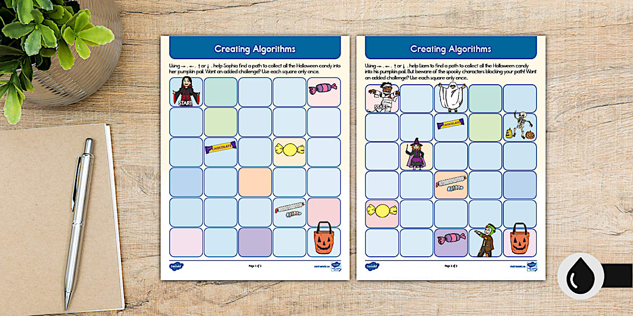 Halloween-Themed Coding Unplugged: Creating Algorithms