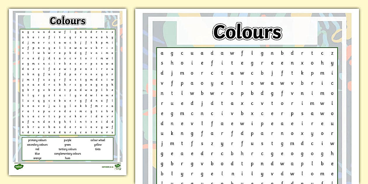 Colours - Word Search (professor feito) - Twinkl