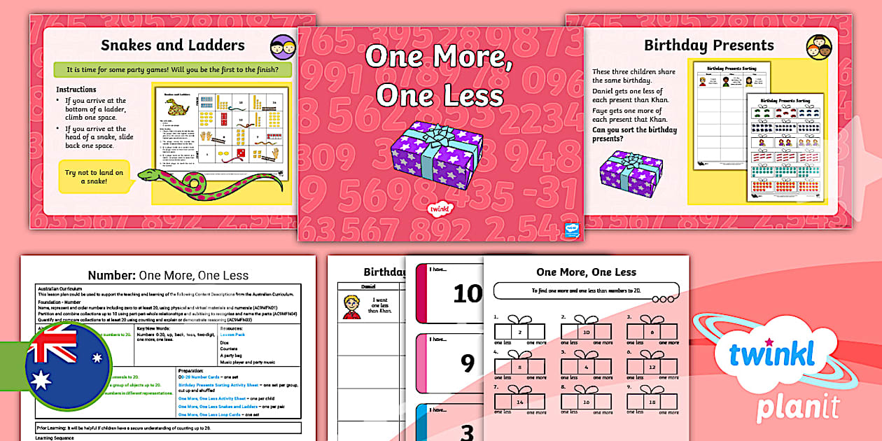 Foundation Number: One More and One Less Lesson 3 - Twinkl