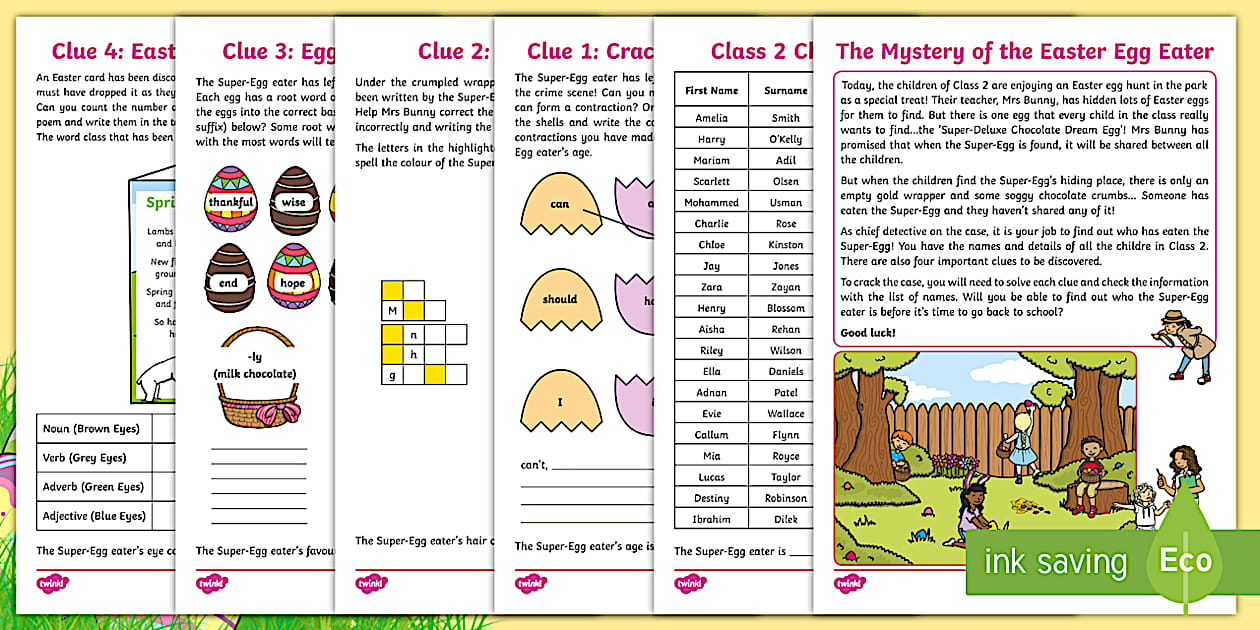 FP The Mystery of the Easter Egg Eater SPaG Problem-Solving Game