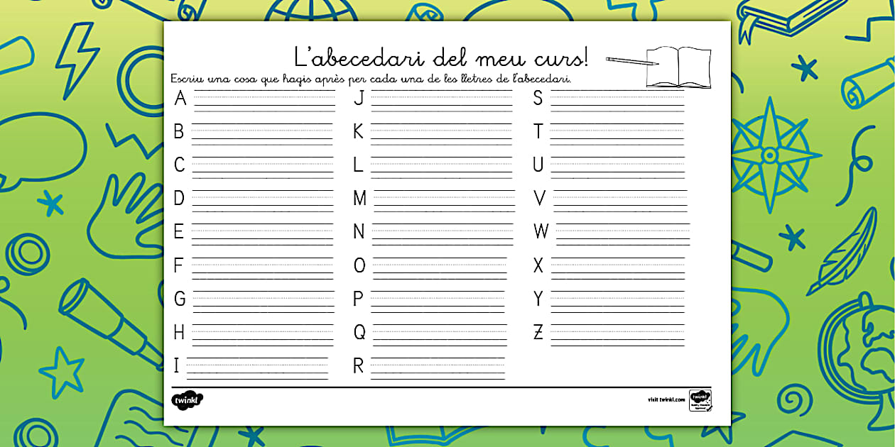 Fitxa d'activitat: L'abecedari del meu curs - Català
