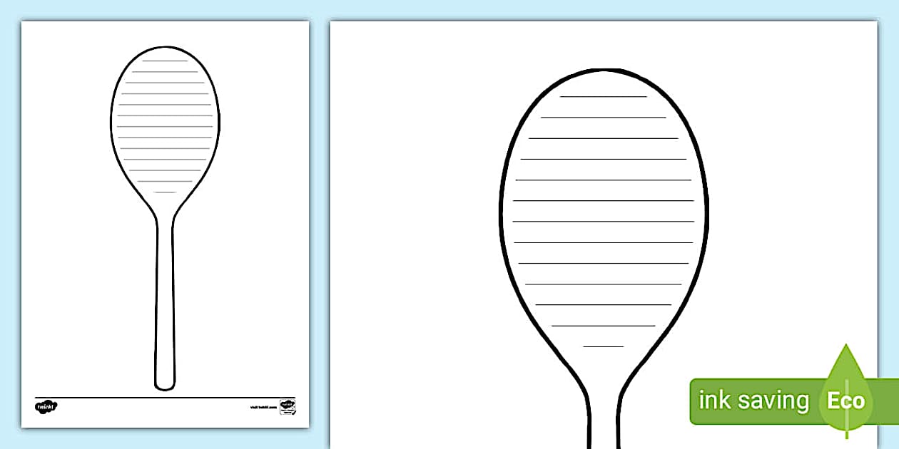 Spoon Shape Writing Frame (Teacher-Made) - Twinkl