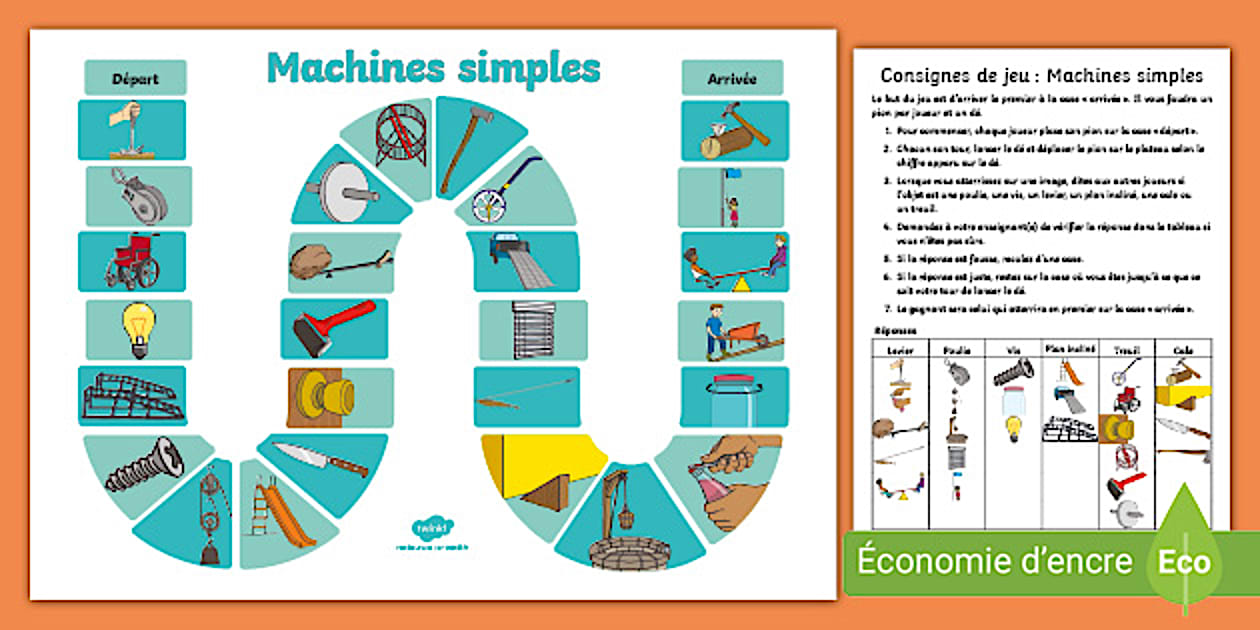 Jeu de plateau : Les machines simples (teacher made)