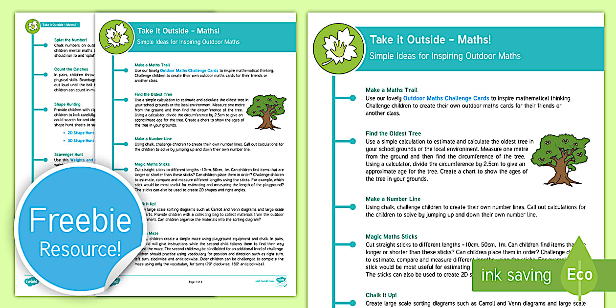 KS1 Take Maths Outside Teaching Ideas (teacher made)