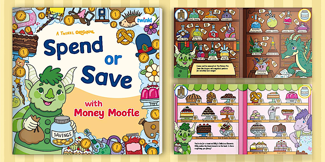 Spend or Save with Money Moofle eBook (teacher made)