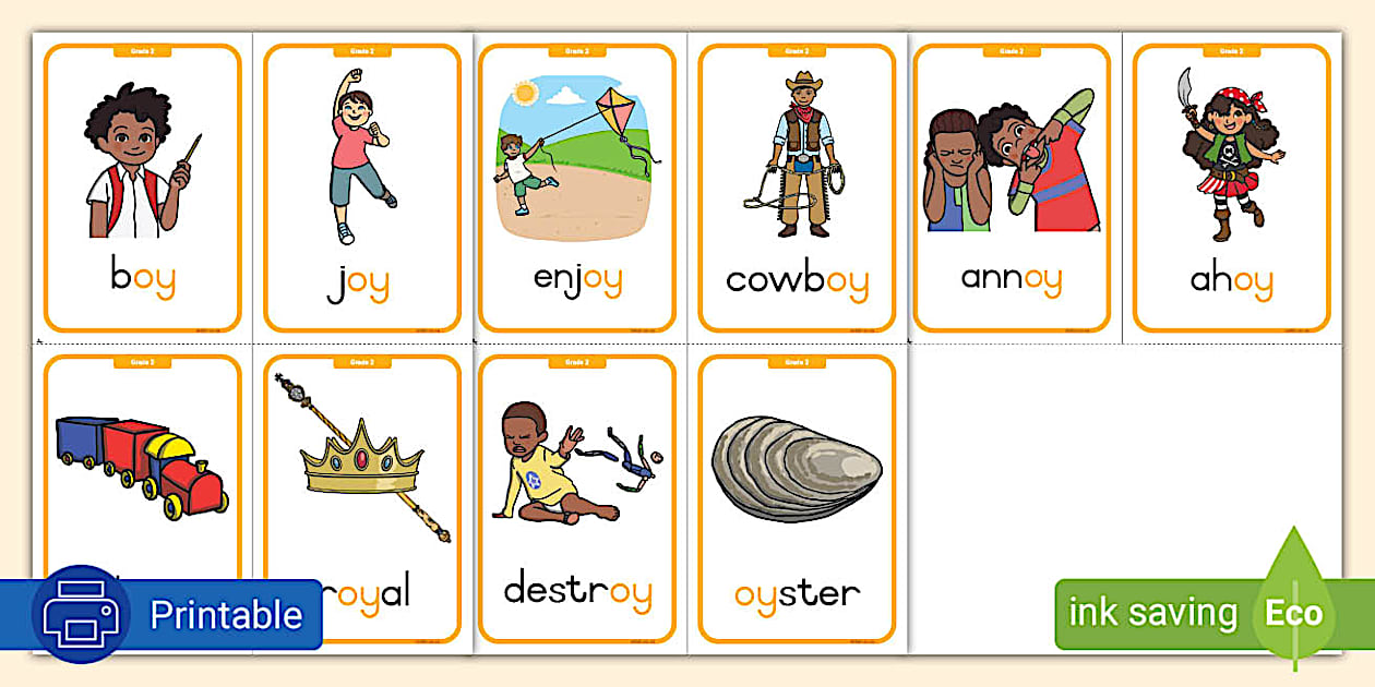 Grade 2 Phonics: oy Flashcards