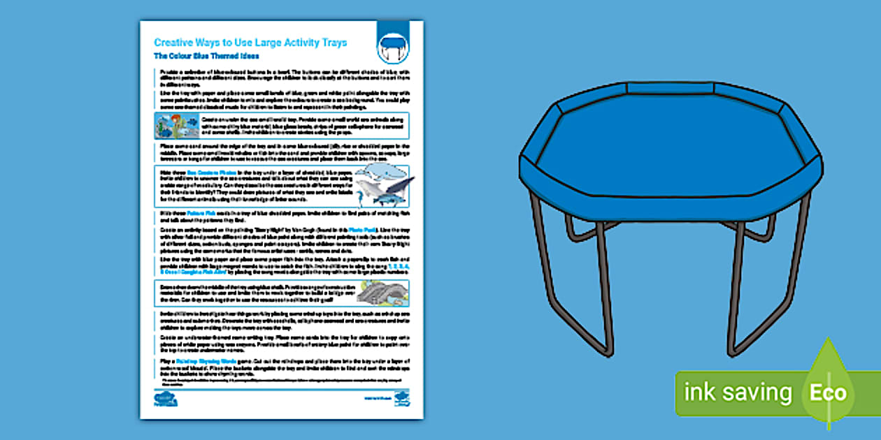 EYFS Large Activity Tray Ideas: The Colour Blue - Twinkl