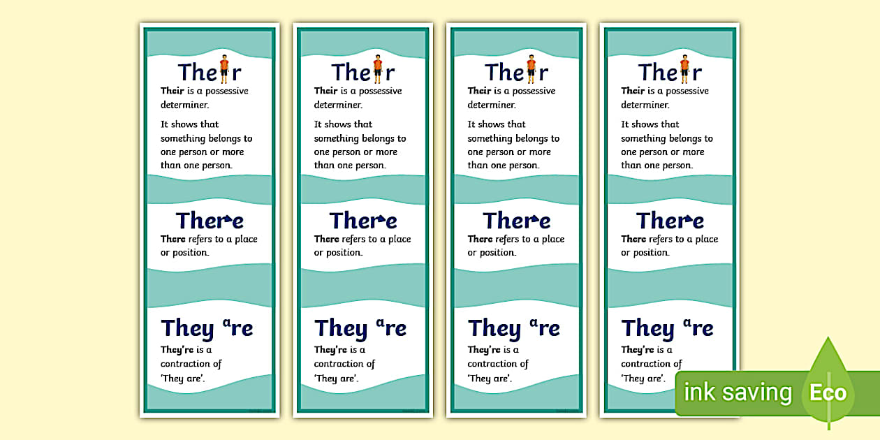 There, Their and They're Bookmark