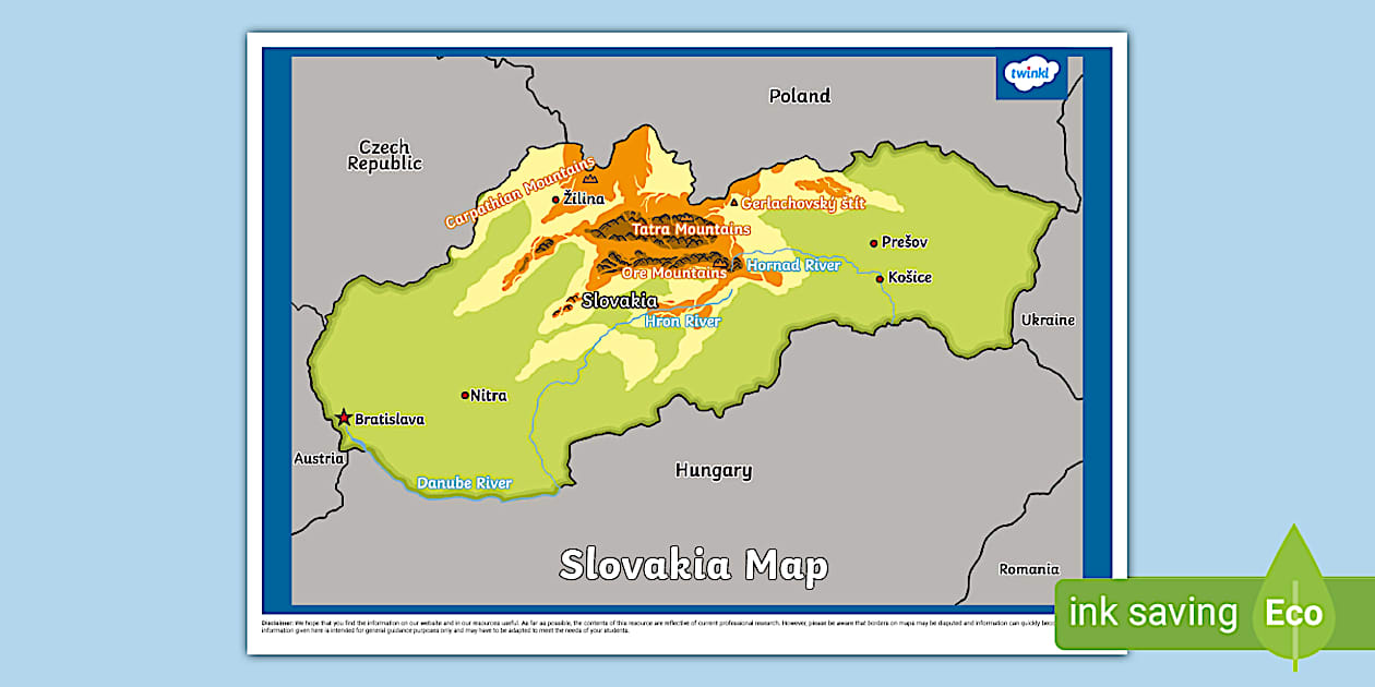 KS2 Slovakia Map - Around the World - Twinkl