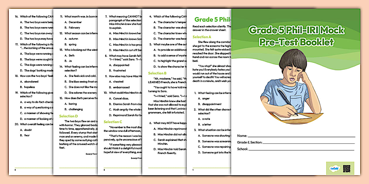 Grade 5 Phil-IRI Mock Pre-Test Booklet | Grade 5 | Twinkl