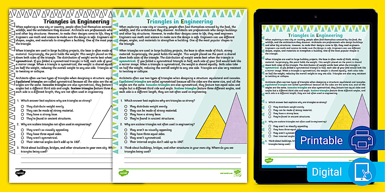6th Gr Triangles in Engineering Reading Comprehension