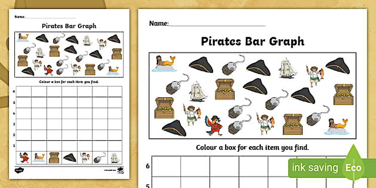 Higher Ability Pirates Bar Graph Worksheet - Twinkl