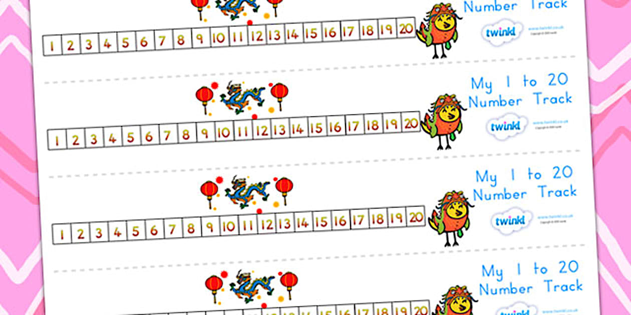 Chinese New Year Number Track 1-20 (Teacher-Made) - Twinkl