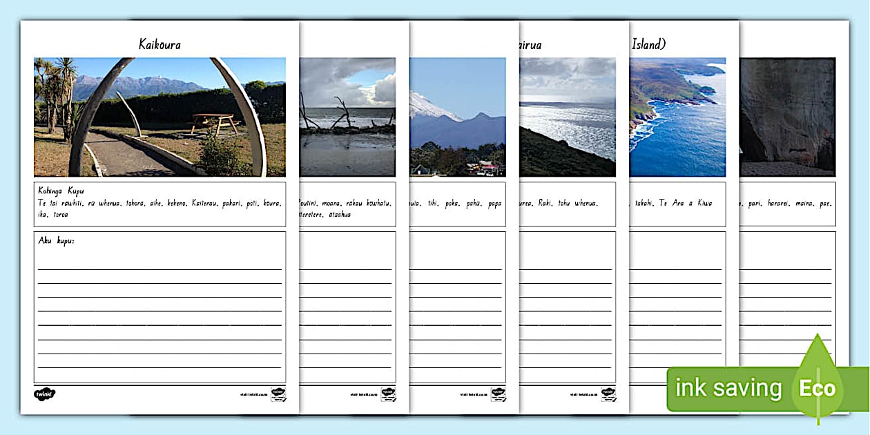New Zealand Places Writing Prompts Photo Pack (Te Reo Maori)