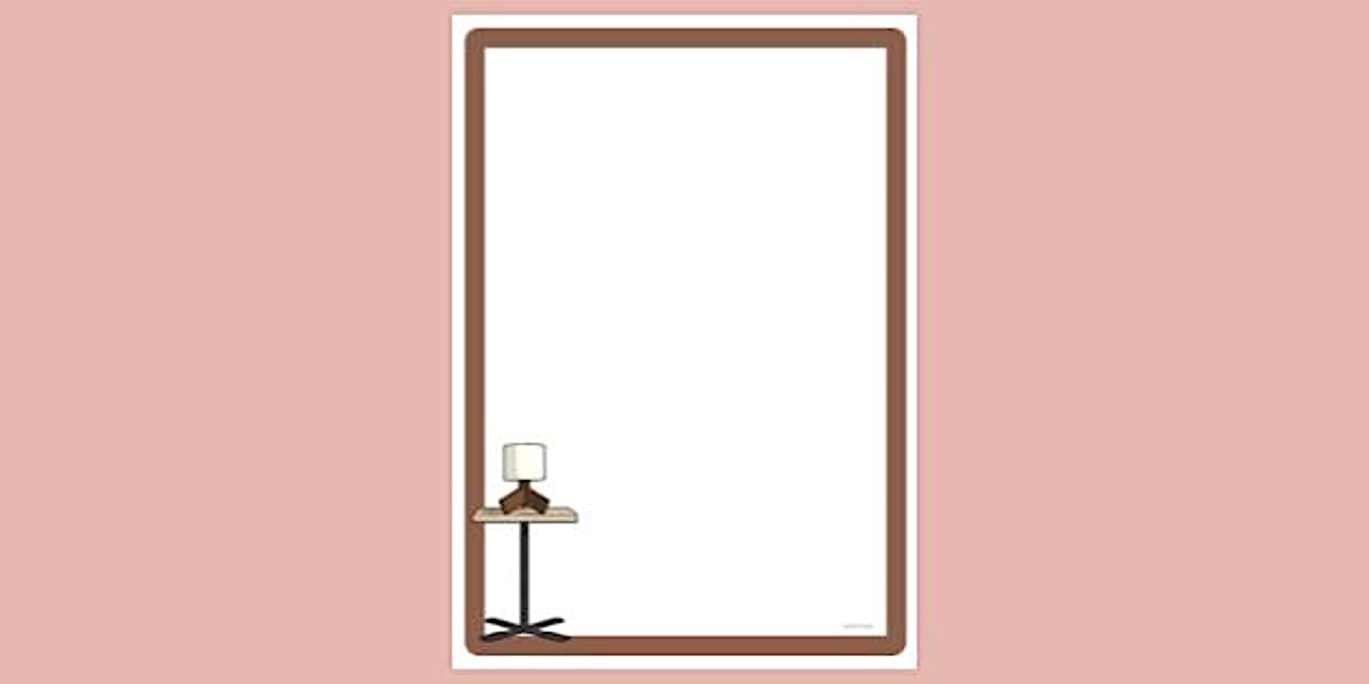 Simple Blank Lamp on Table Page Border | Twinkl - Twinkl