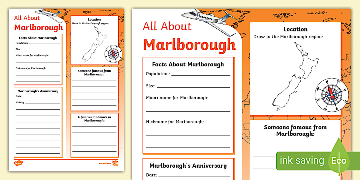 All About Marlborough Writing Frame