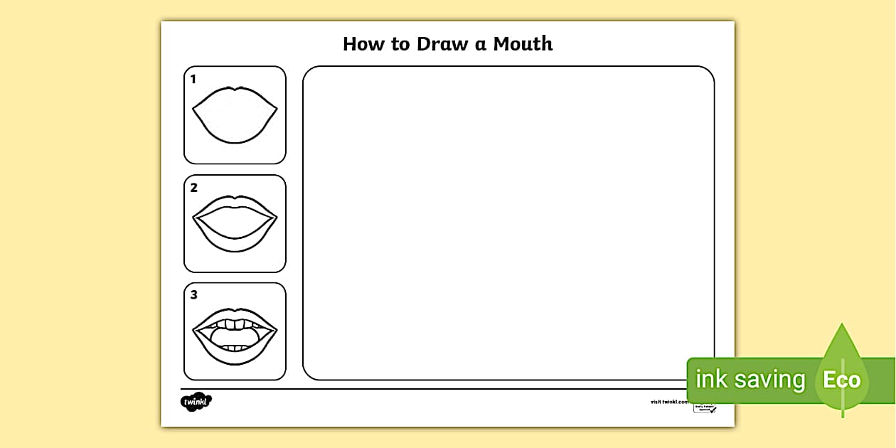 How to Draw a Mouth Activity (teacher made) - Twinkl