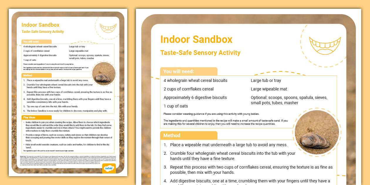 Indoor Sandbox Taste-Safe Sensory Activity | Twinkl - Twinkl