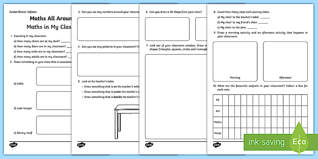 Maths All around Me Junior and Senior Infants Maths in My Classroom ...
