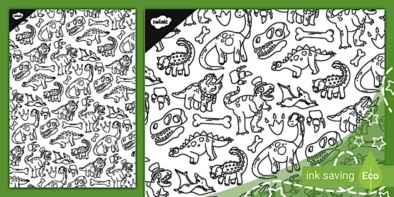 Dinosaur Doodles Pattern Sheet (professor feito) - Twinkl