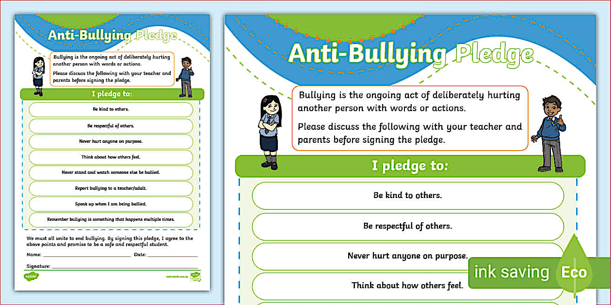 Anti-Bullying Pledge K-2 (Teacher-Made) - Twinkl