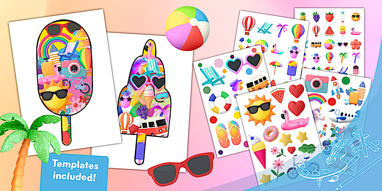 Ice Lollies Summer Collage Activity Pack - Twinkl