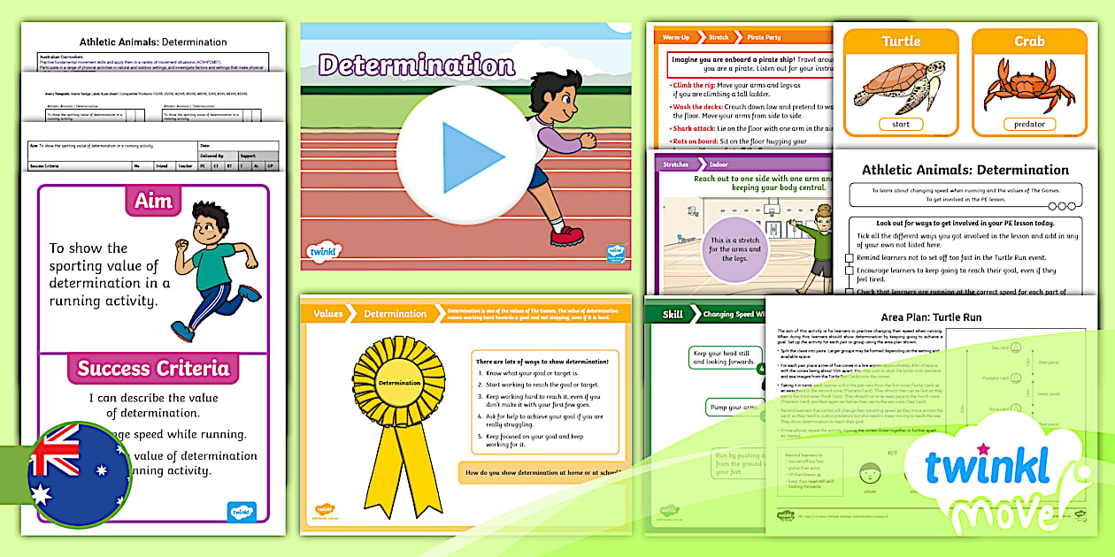 Move PE Year 2 Athletic Animals L3: Determination - Twinkl