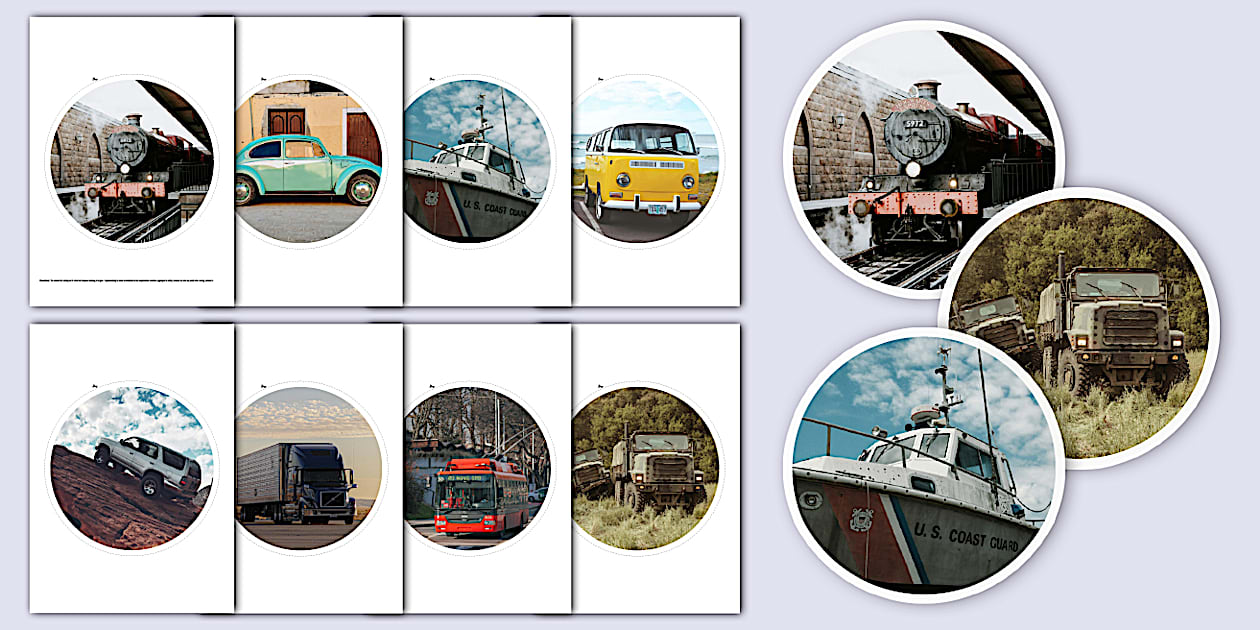 Vehicle Circle Display Photo Cut-Outs (teacher made)