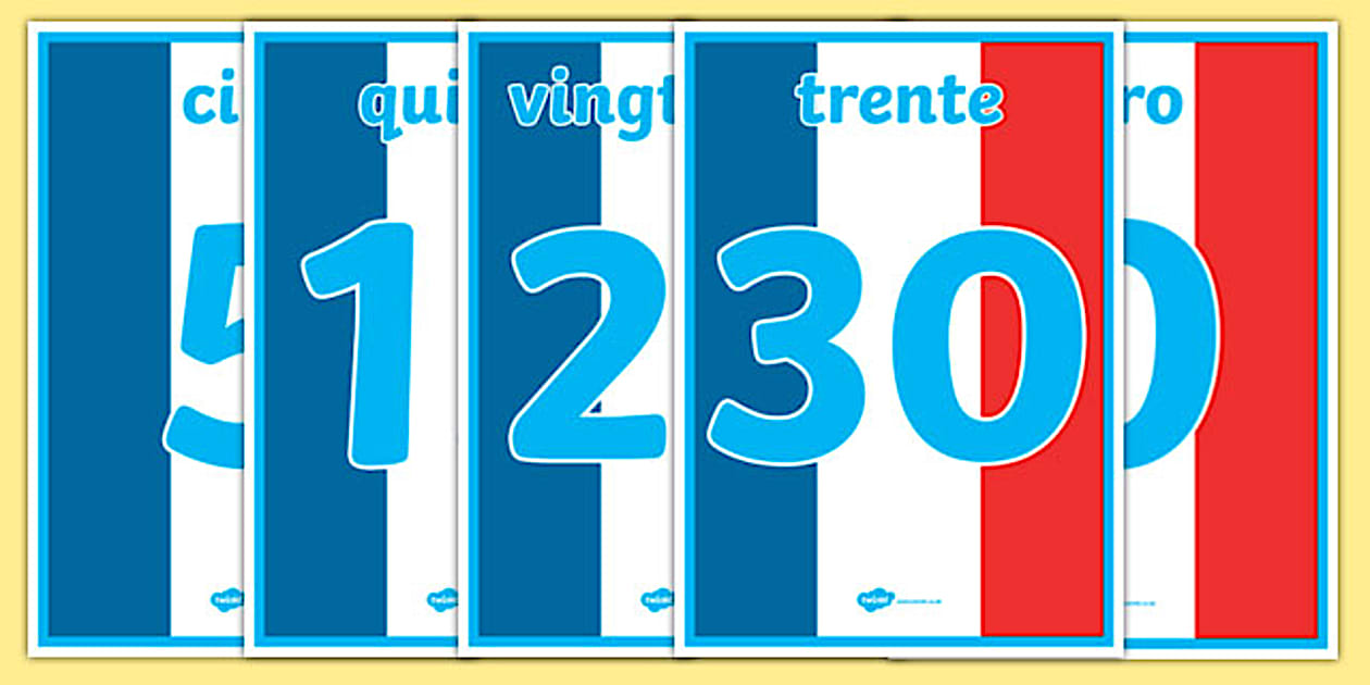 👉 Basic French Numbers 0-31 Display Posters - Twinkl