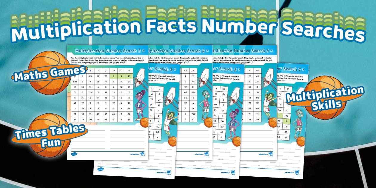 Multiplication Facts Number Searches