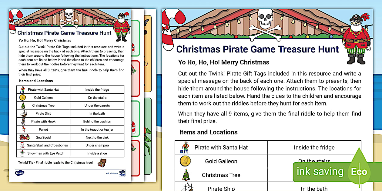 Christmas Pirate Game Treasure Hunt | Pirate Treasure Hunt