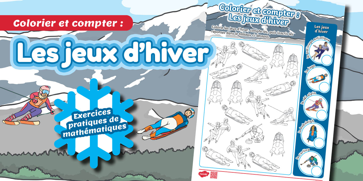 Colorier et compter : Les jeux d'hiver