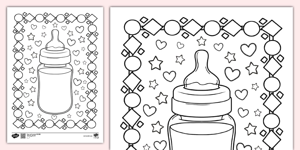 Baby Bottle Colouring Page (Teacher-Made) - Twinkl
